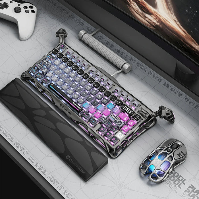 GravaStar Mercury K1 Pro Cyberpunk Keyboard – 75% Layout, RGB